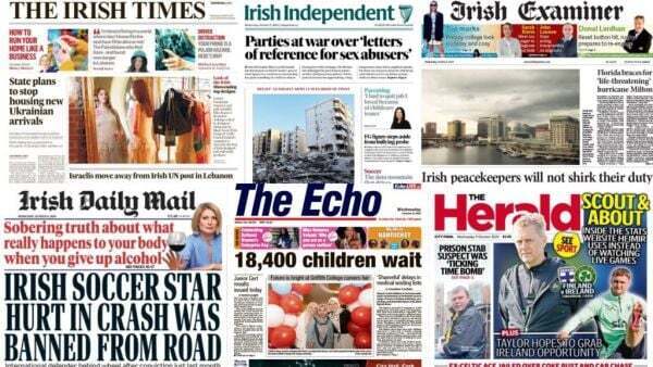 What the papers say: Wednesday's front pages - Homepage - Western People